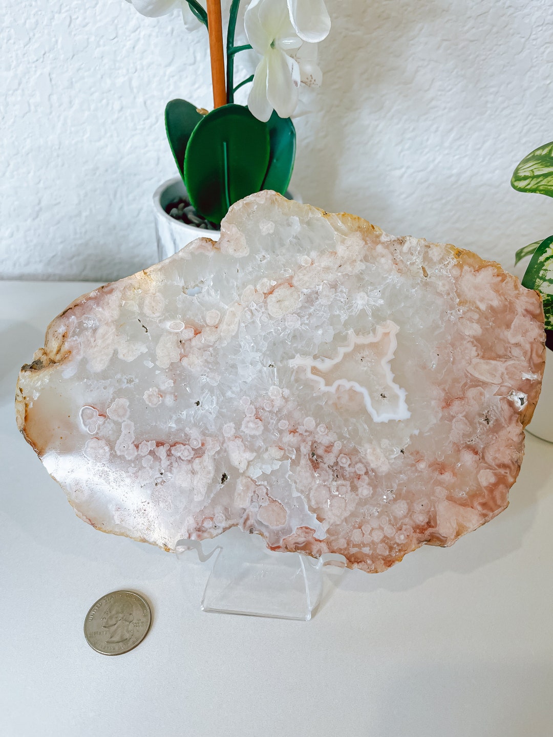 Pink Amethyst Flower Agate Slab, Flower Agate, Pink Agate Slab, Sakura ...