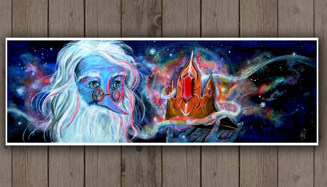 Wizard Art Print - Ice King, Adventure Time-inspired Acrylic Painting ...