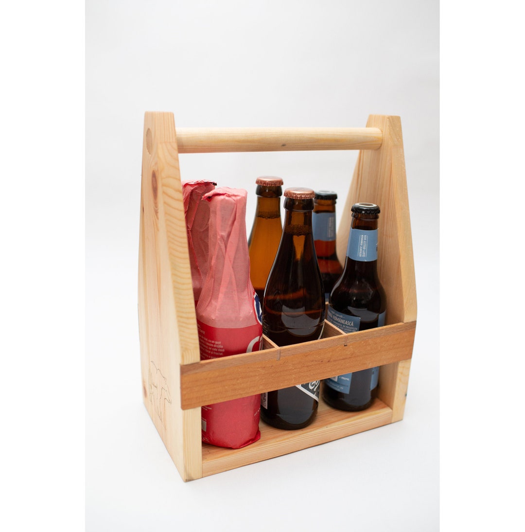 Wooden Beer Caddy | Beer Crate | Six Pack Carrier | Wooden Beer Tote ...