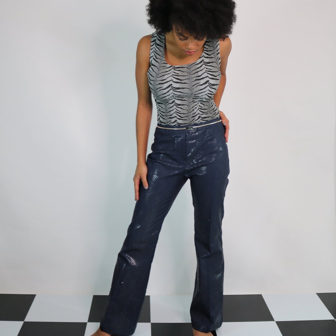 Y2K Snake Print Flares | Medium - Etsy
