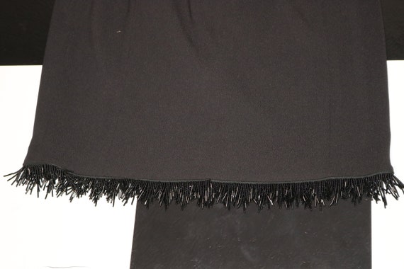 Medium 80s Inky Black Open Cross Back Cocktail Dress … - Gem