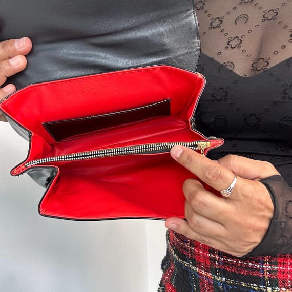 90s Box Bag | Vintage Patent Leather Purse | Top Hand… - Gem