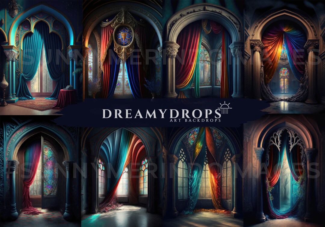 Vibrant Gothic Digital Backdrops, Maternity Backdrop Overlays, Studio ...