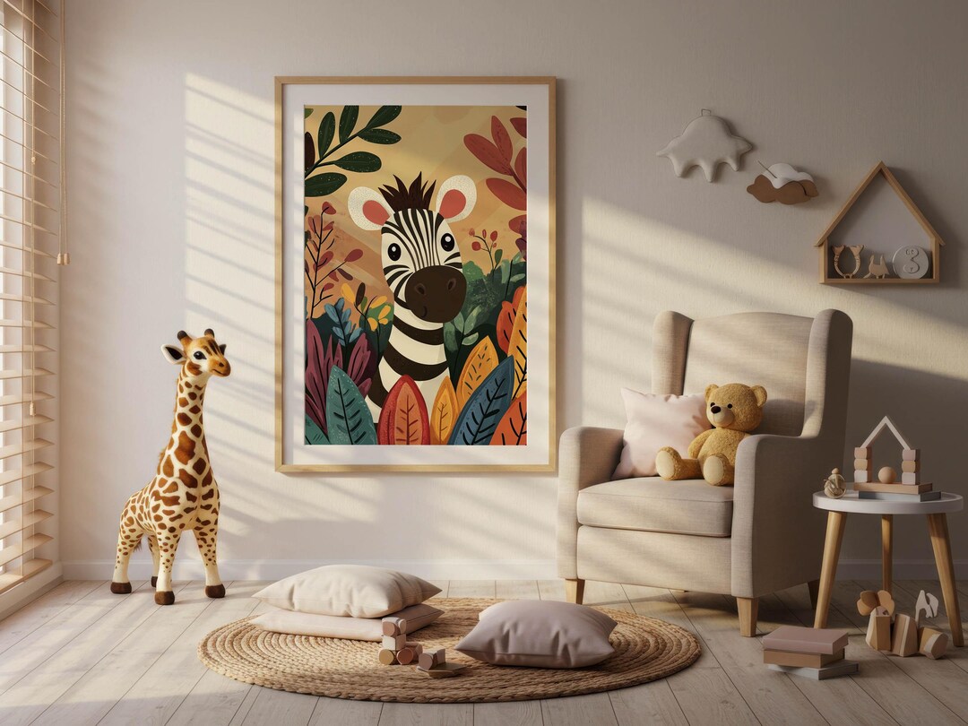 Colorful Zebra Print Digital Download Wall Art, Vibrant Safari Animal ...
