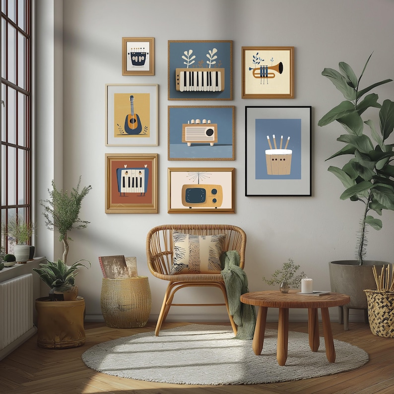 Colorful Musical Nursery Wall Art Set of 35 Prints | Digital Download ...