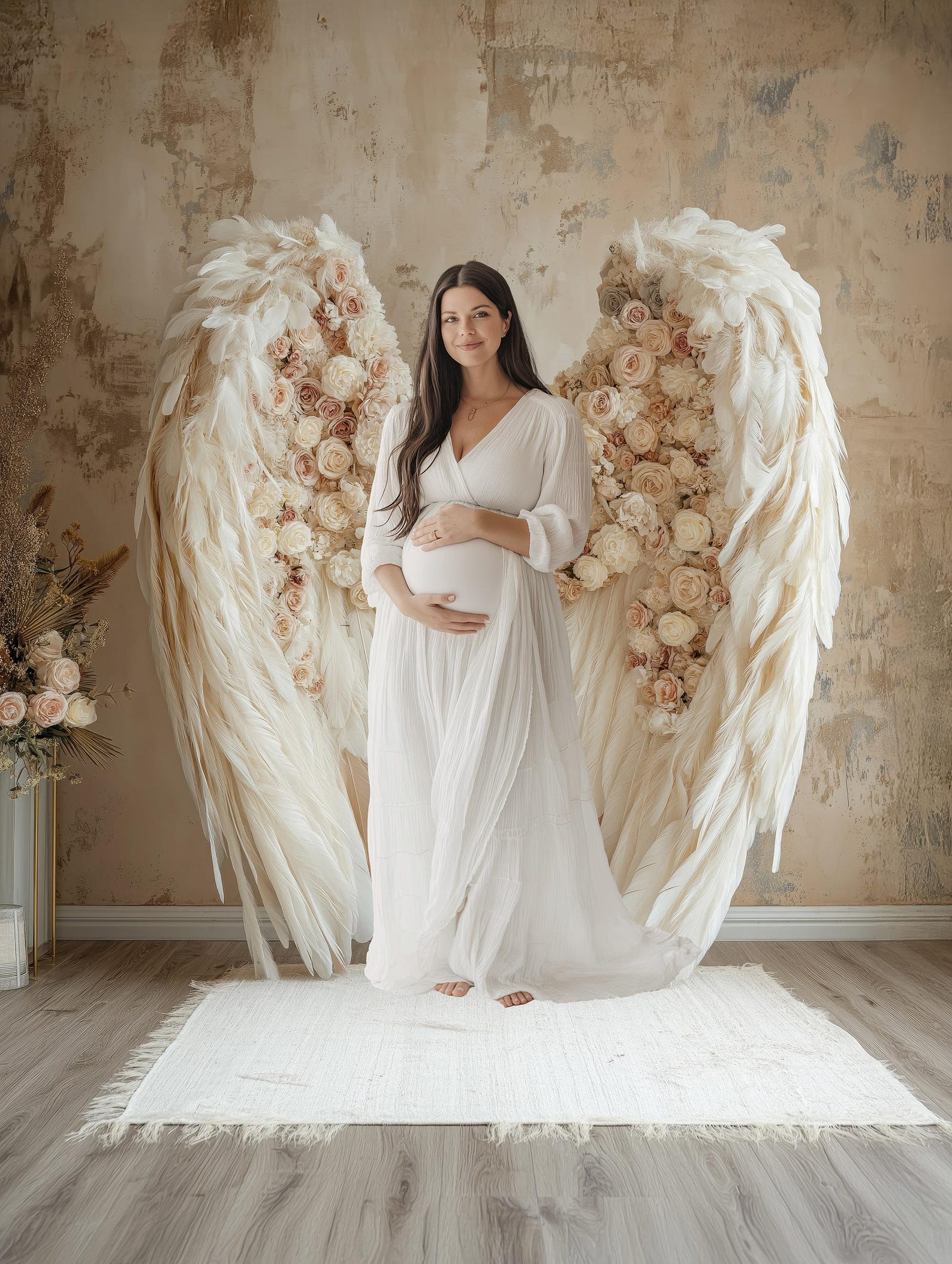 White Angel Wings Digital Backdrops for Maternity Photo Editing ...