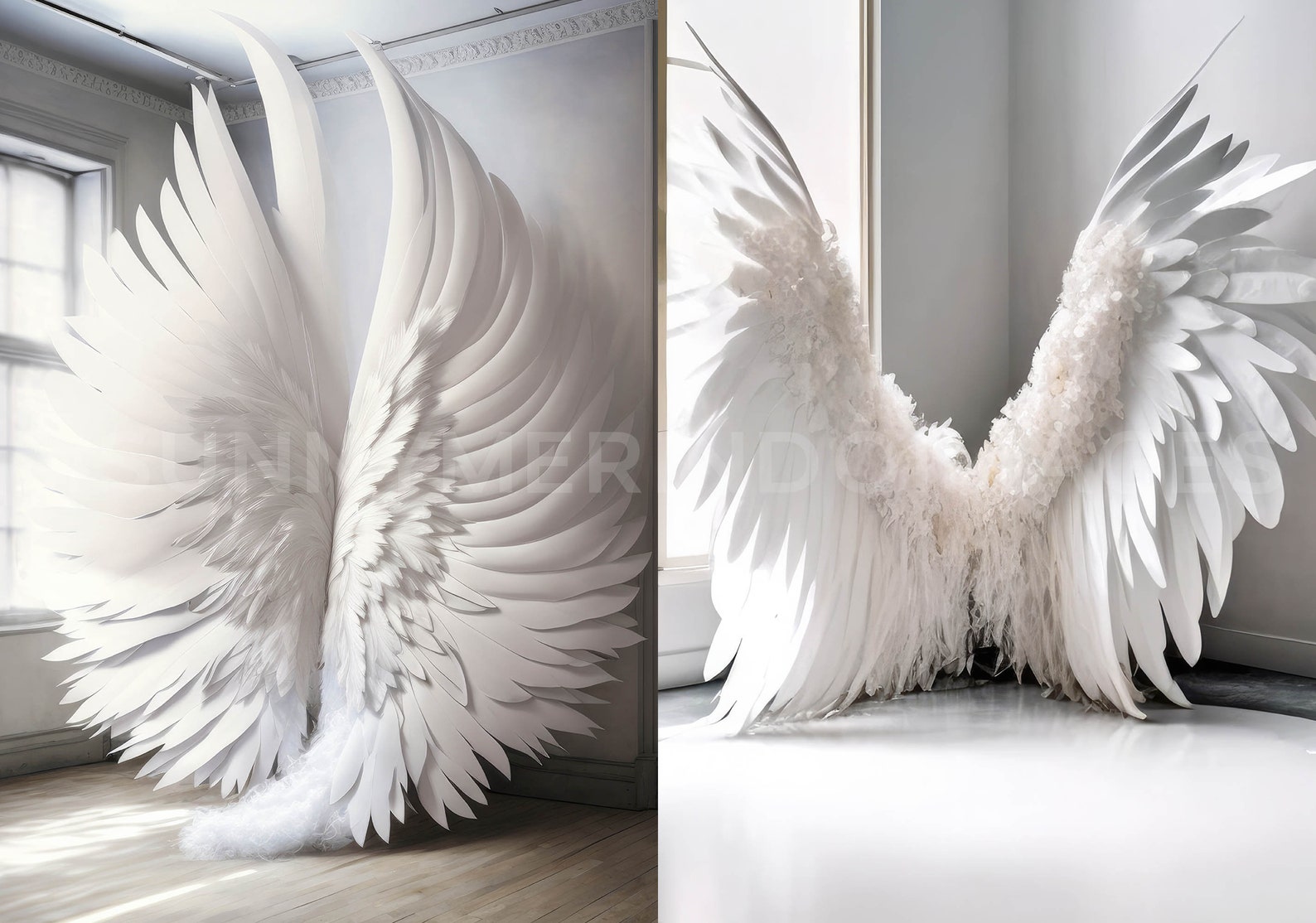 White Angel Wings Digital Backdrops, Maternity Backdrop Overlays ...