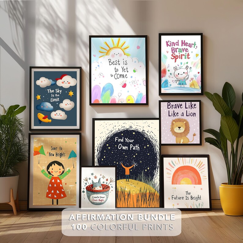 Neutral Nursery Affirmation Wall Art Set Printable Download for Kids ...