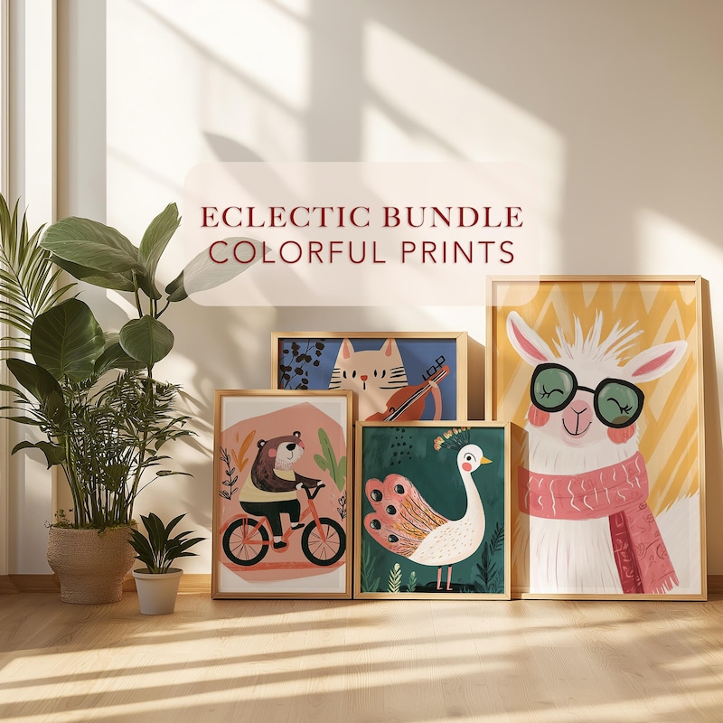 Quirky Animals Poster - Etsy