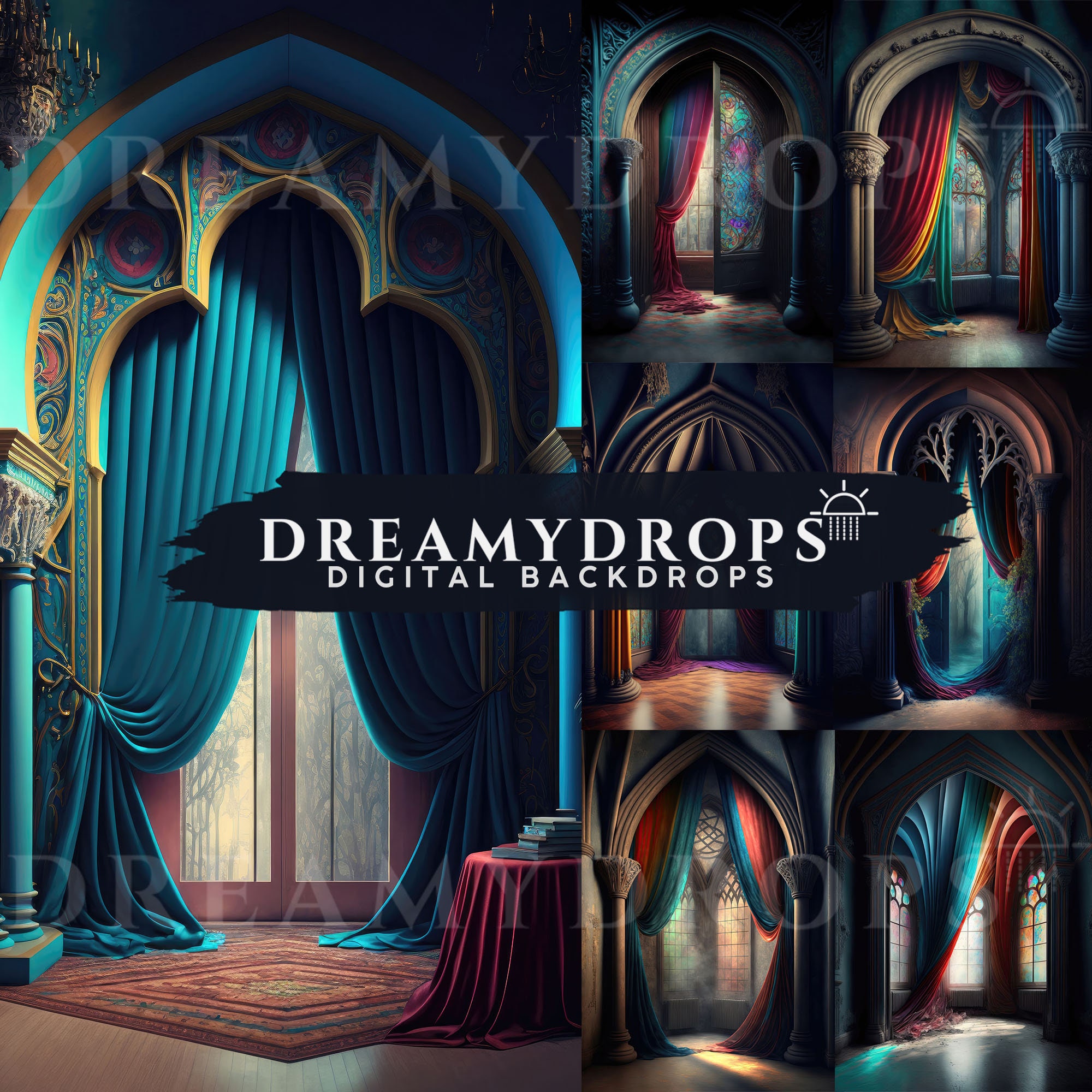 Gothic Digital Backdrop for Portraits & Maternity Photoshoots, Dark ...