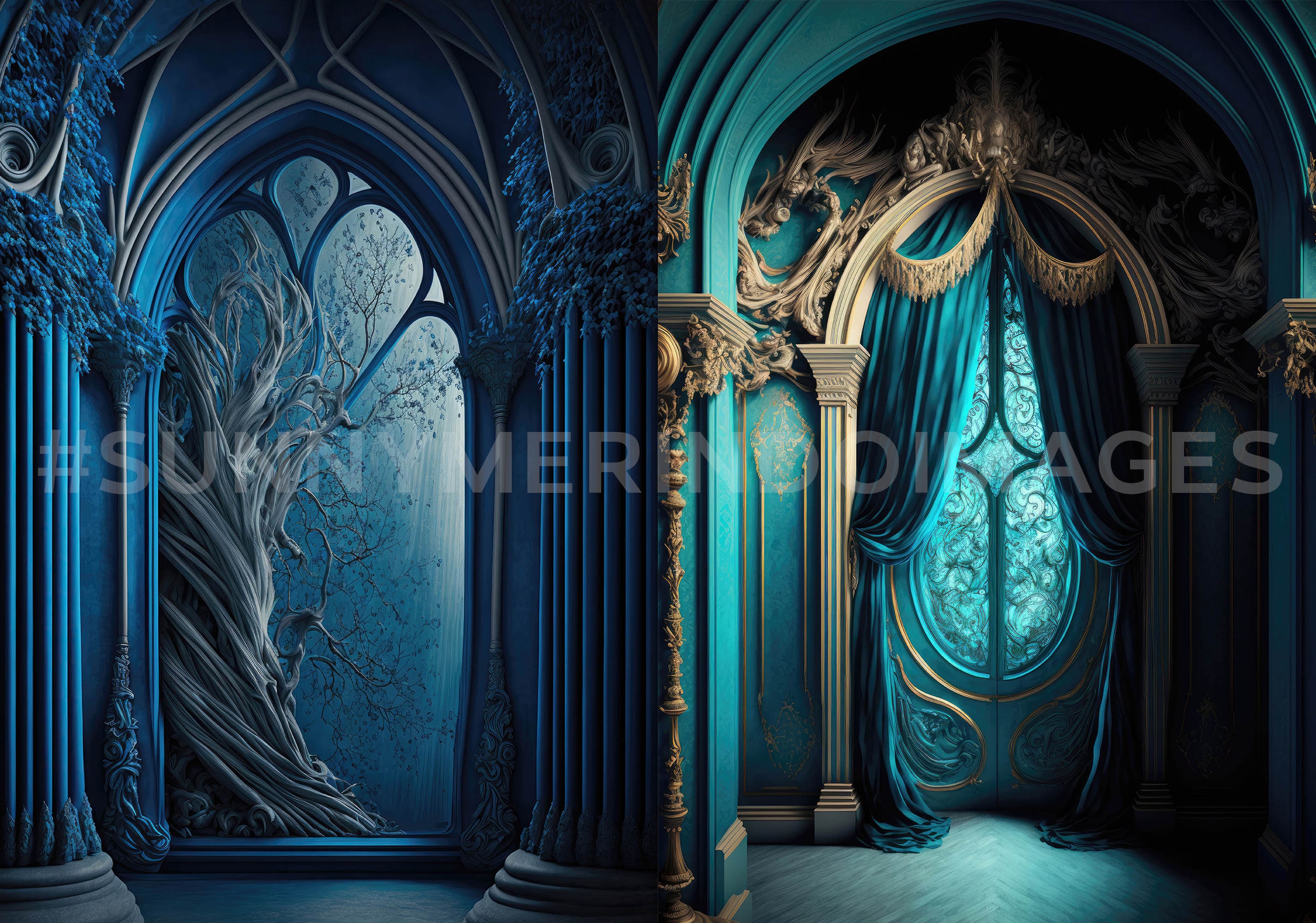 Dark Gothic Aesthetic Digital Backdrops for Maternity Portrait Fantasy ...