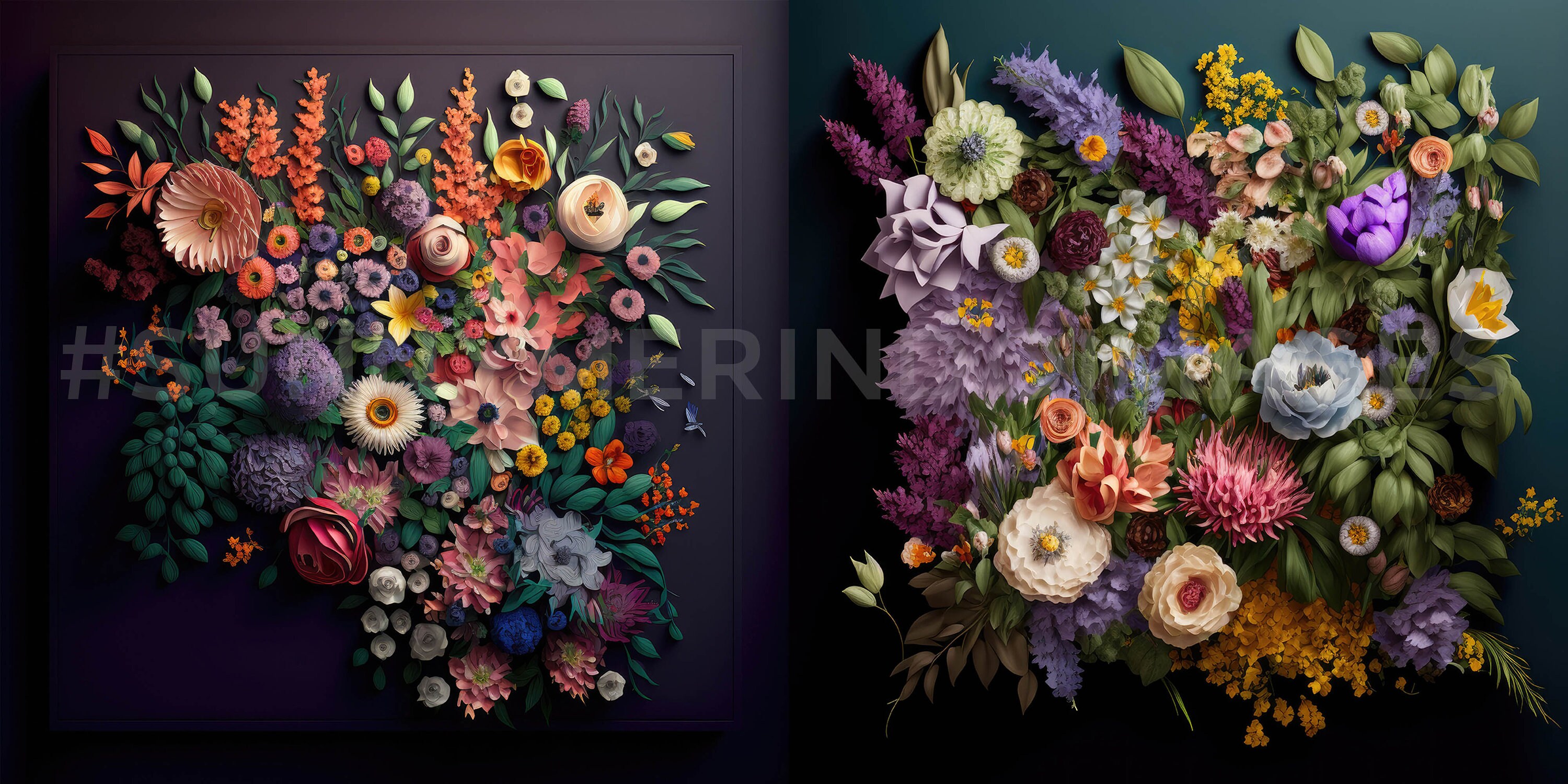 Floral Wall Digital Backdrops, Maternity Backdrop Overlays, Studio ...