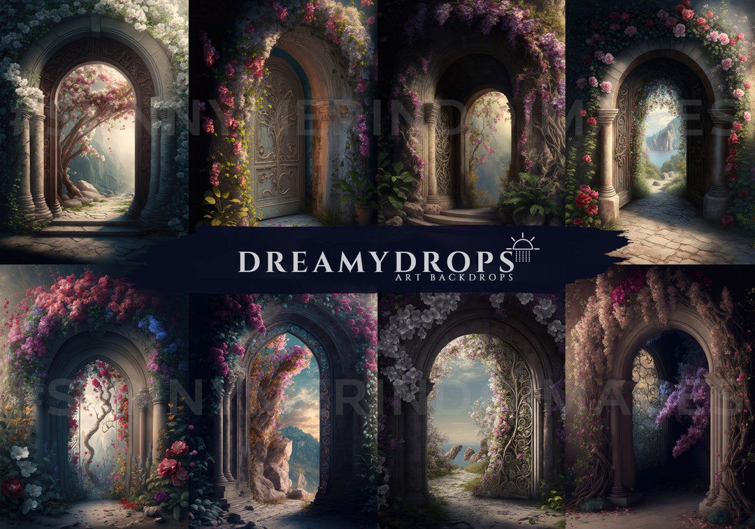 Floral Arch Digital Backdrops, Photoshop Overlays, Studio Background ...