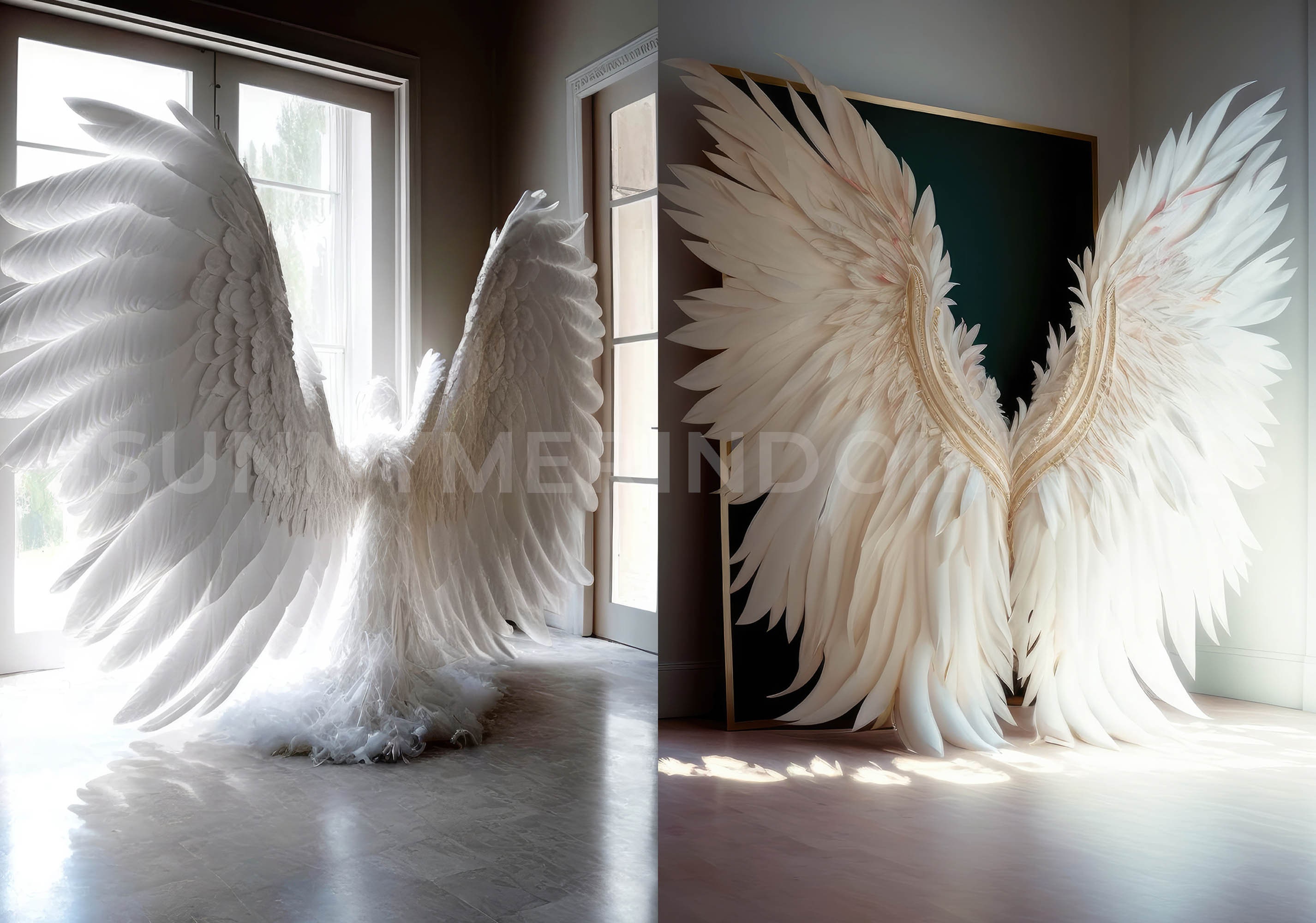White Angel Wings Digital Backdrops, Maternity Backdrop Overlays ...