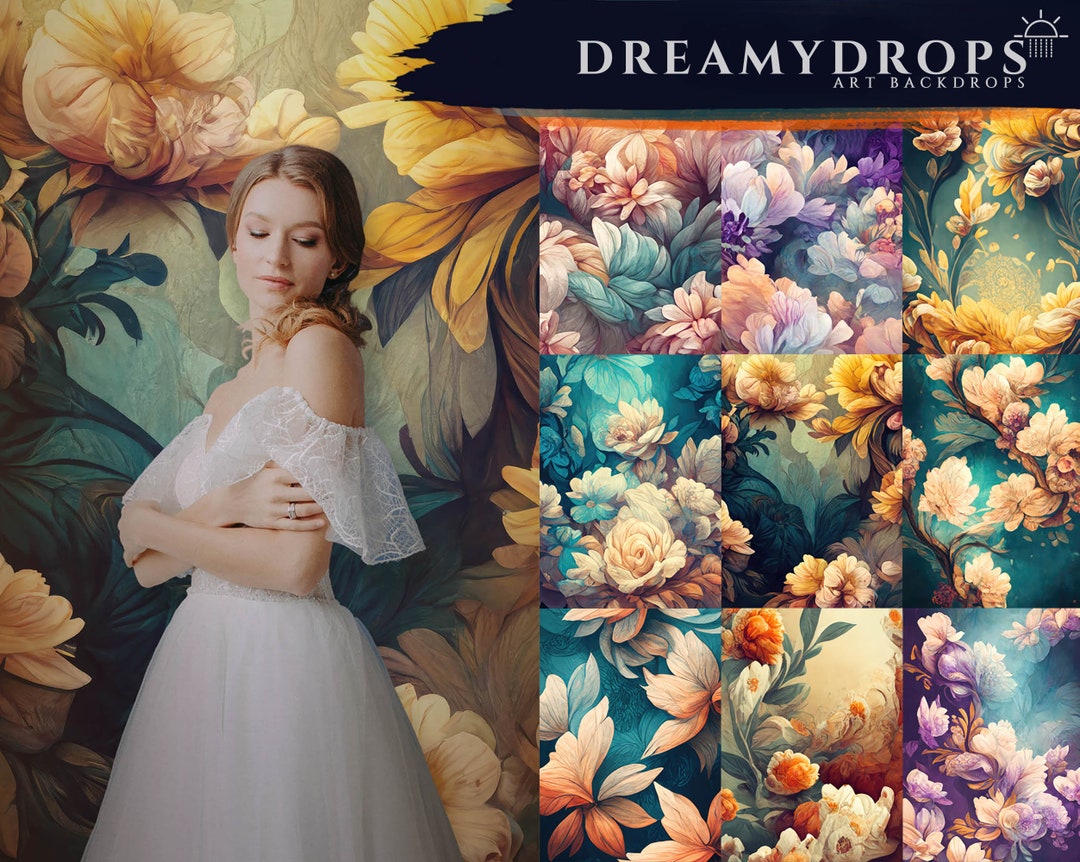 Floral Digital Backdrops, Fine Art Photography Overlays (JPG) - Etsy