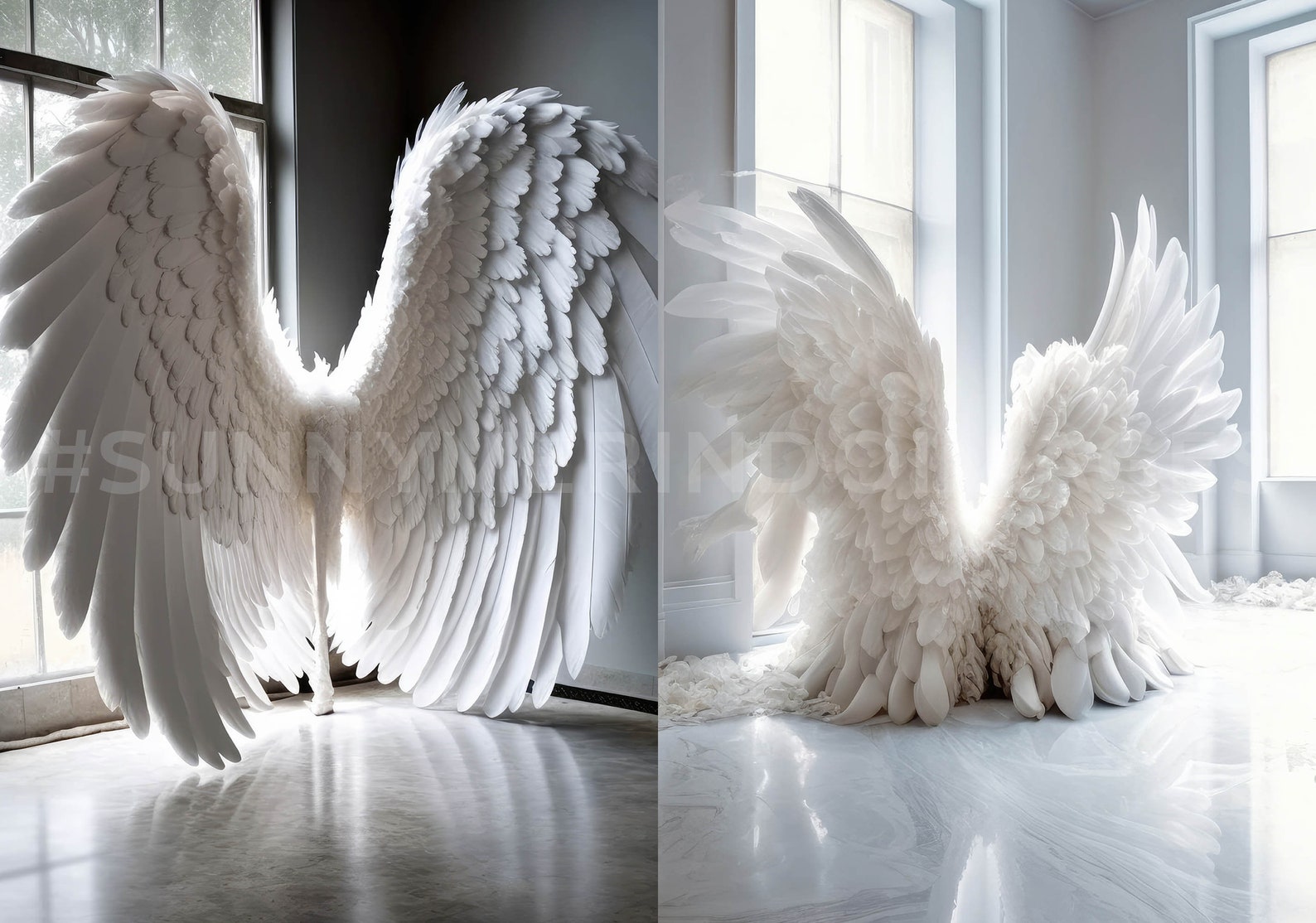 White Angel Wings Digital Backdrops, Maternity Backdrop Overlays ...