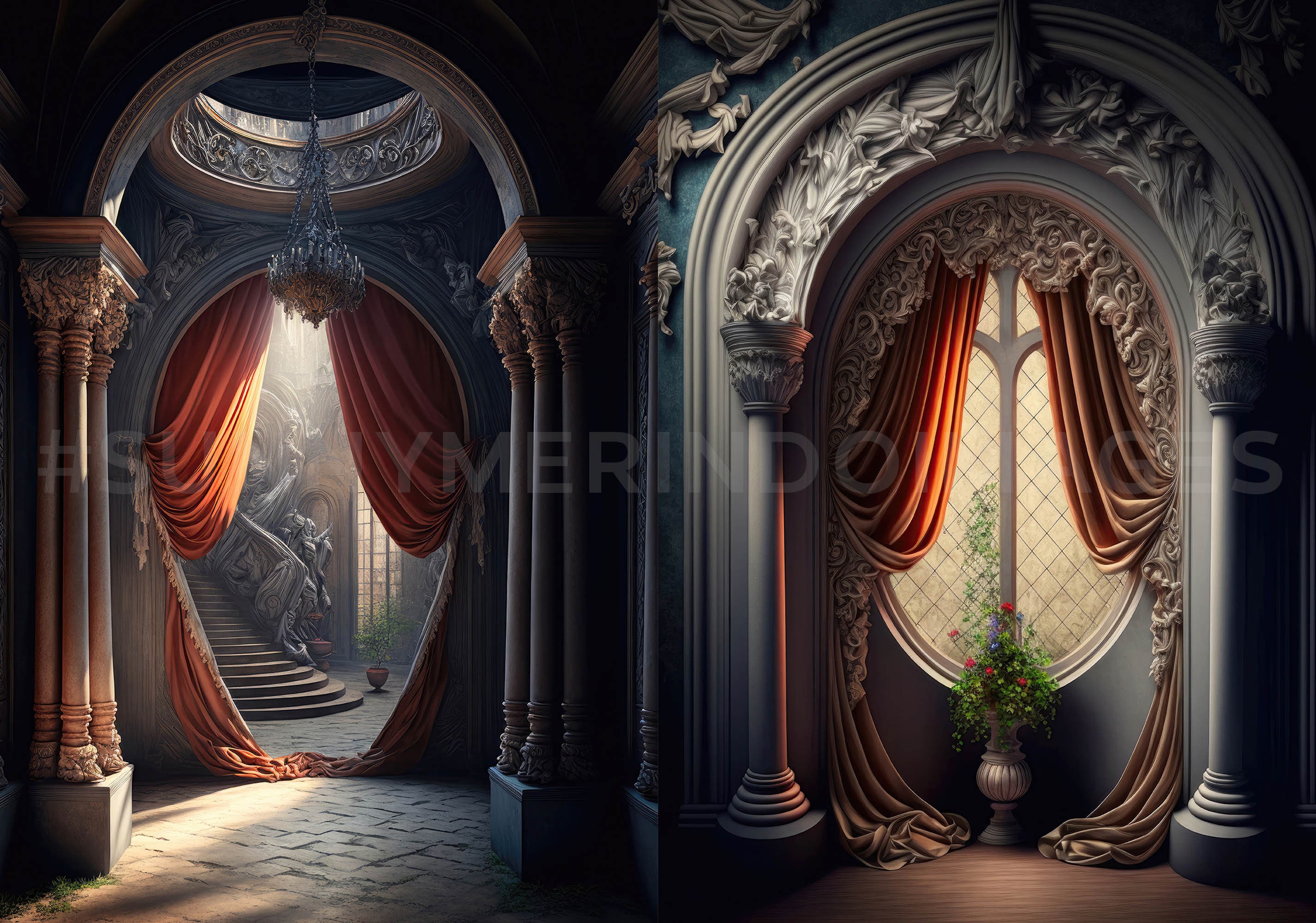 Medieval Fantasy Digital Backdrops, Maternity Backdrop Overlays, Studio ...