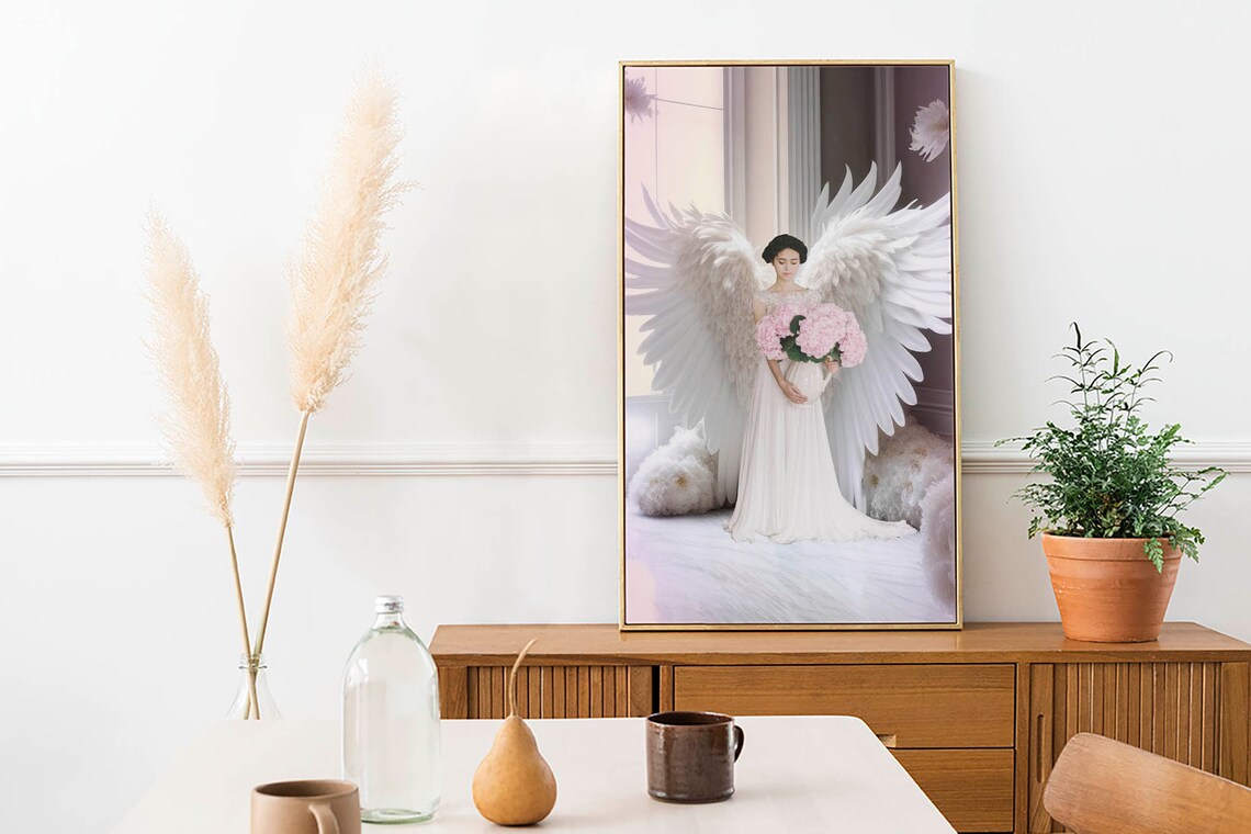 White Angel Wings Digital Backdrops, Maternity Backdrop Overlays ...