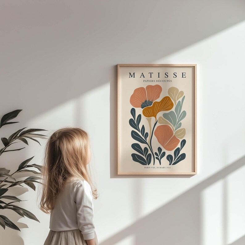 Matisse Flower Printable Wall Art, Modern Floral Digital Print, Instant ...