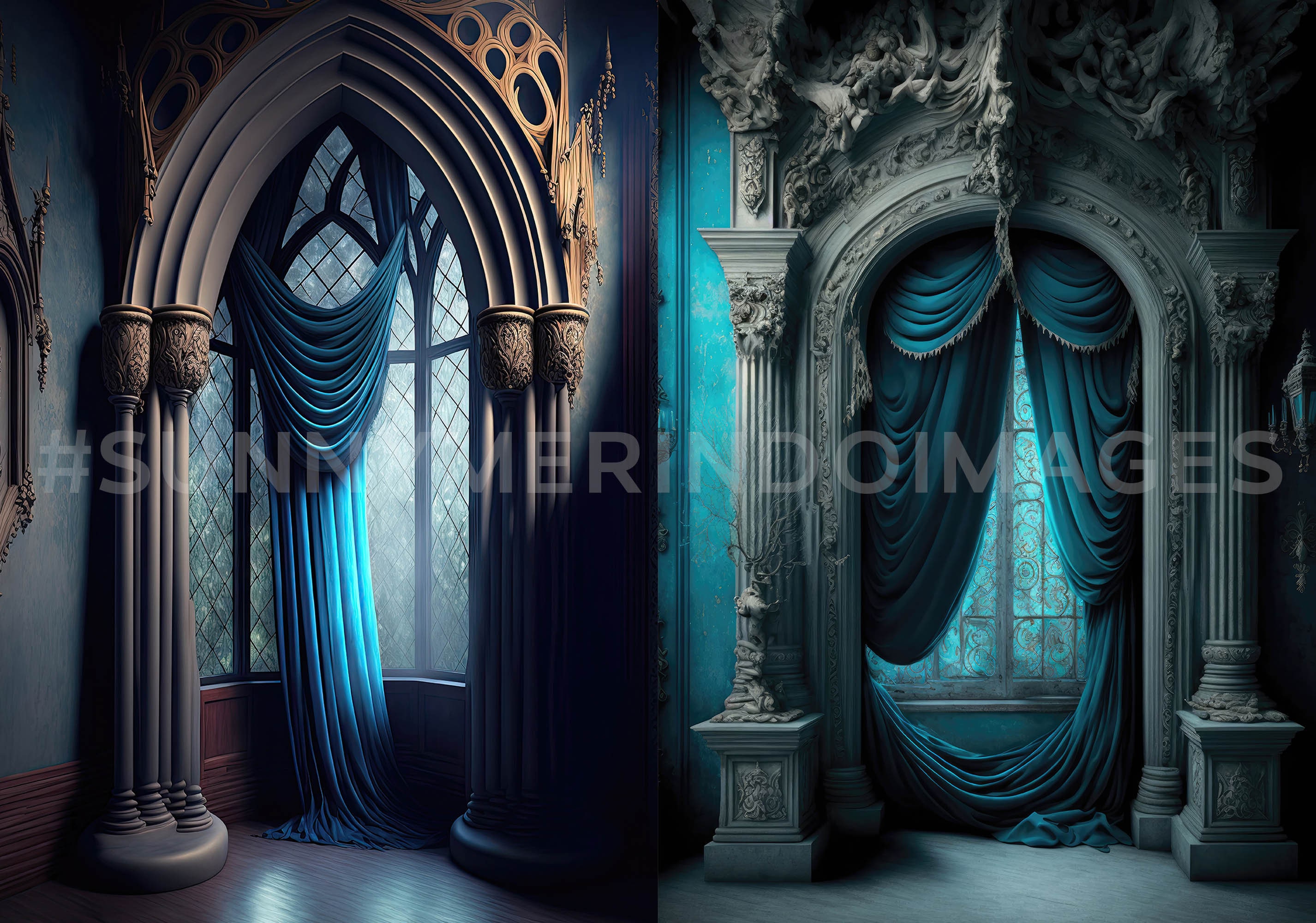 Dark Gothic Aesthetic Digital Backdrops for Maternity Portrait Fantasy ...