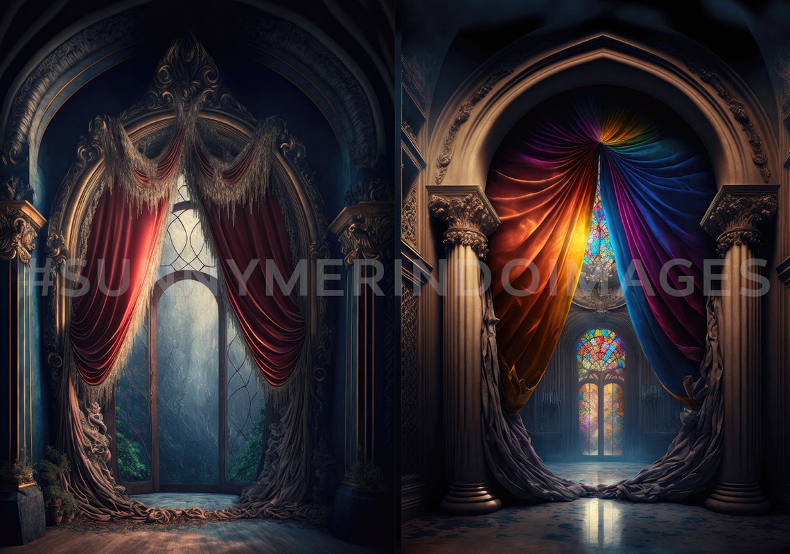 Vibrant Gothic Digital Backdrops, Maternity Backdrop Overlays, Studio ...