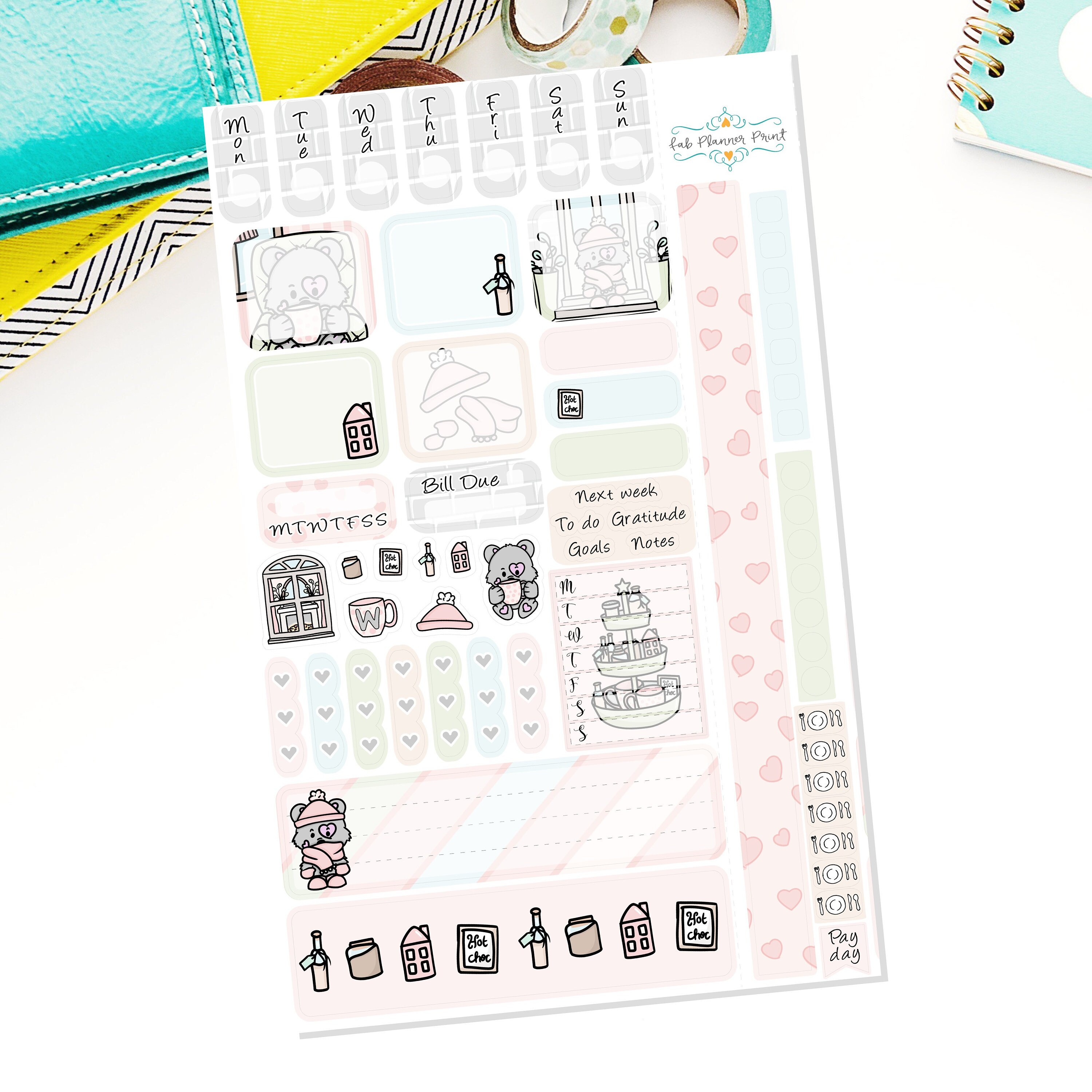 Stickers Hobonichi and bullet journal! sticker sheet for your planner ...
