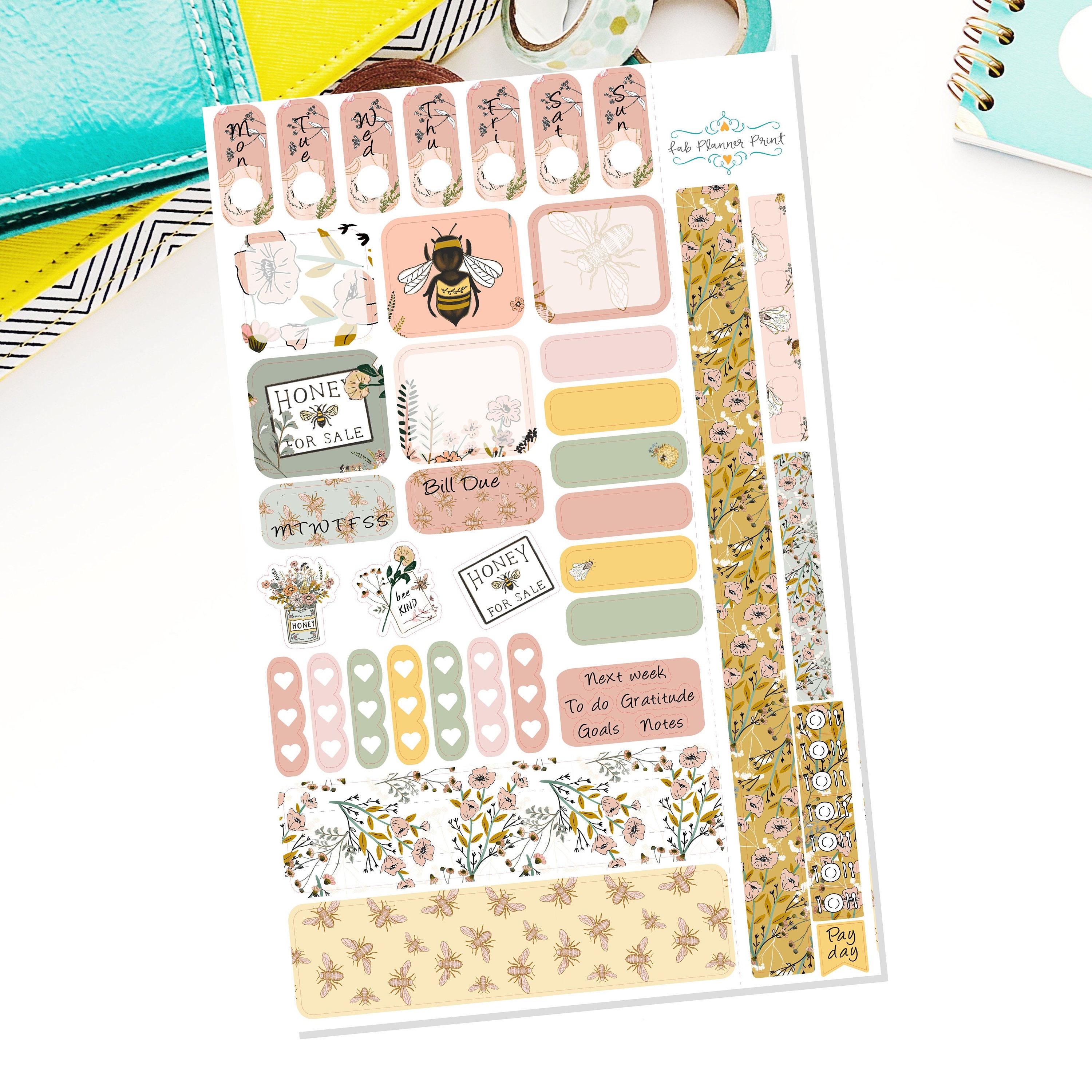 Craft Supplies & Tools Honey Bee Personal Planner Kit Papercraft etna ...