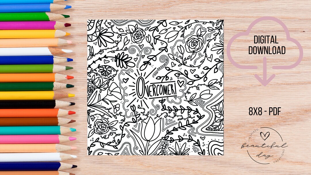 Overcomer Coloring Page Digital Download - Etsy