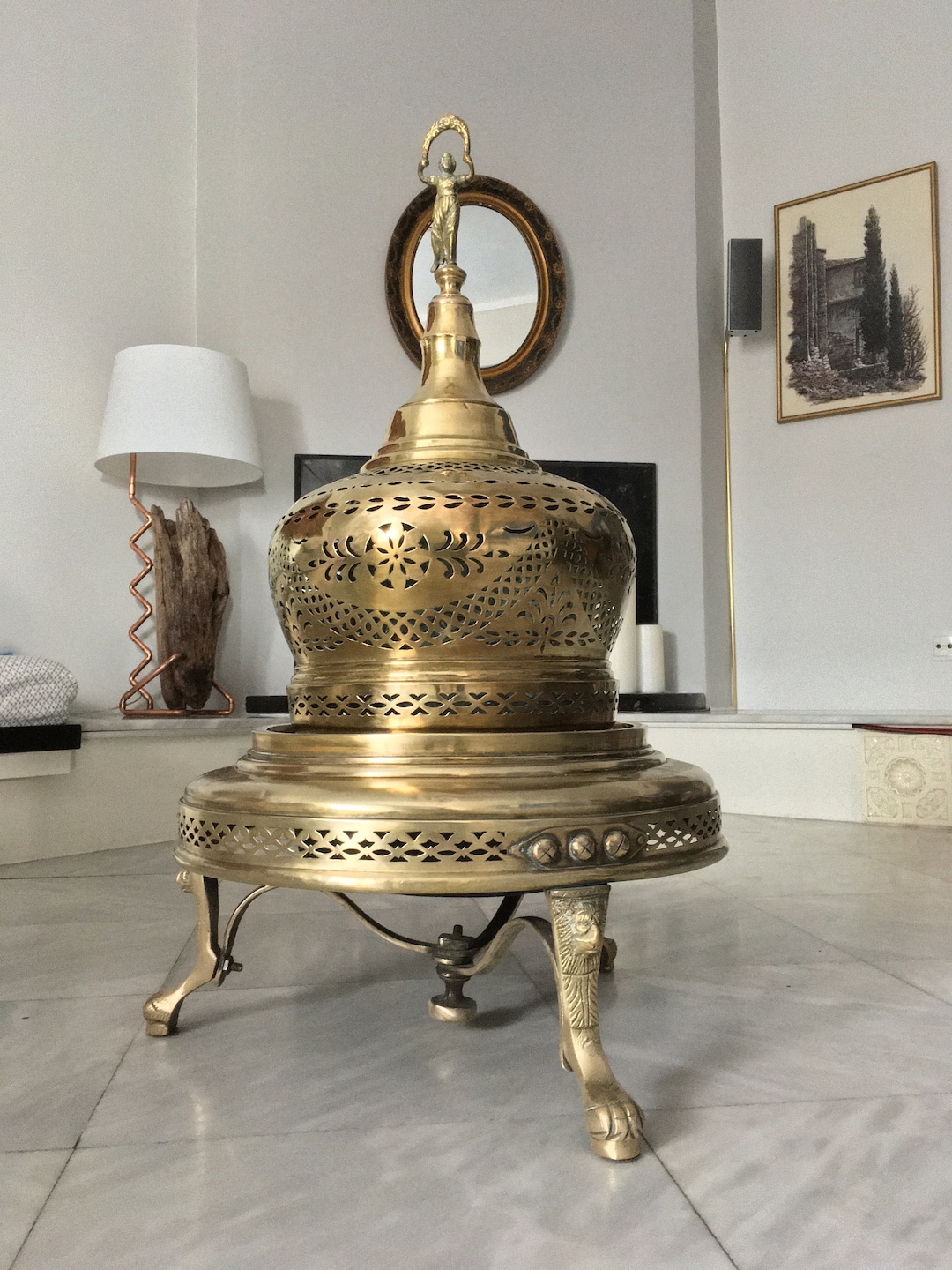 Unique Solid Brass Brazier | Antique Large Brazier | Huge Vintage ...