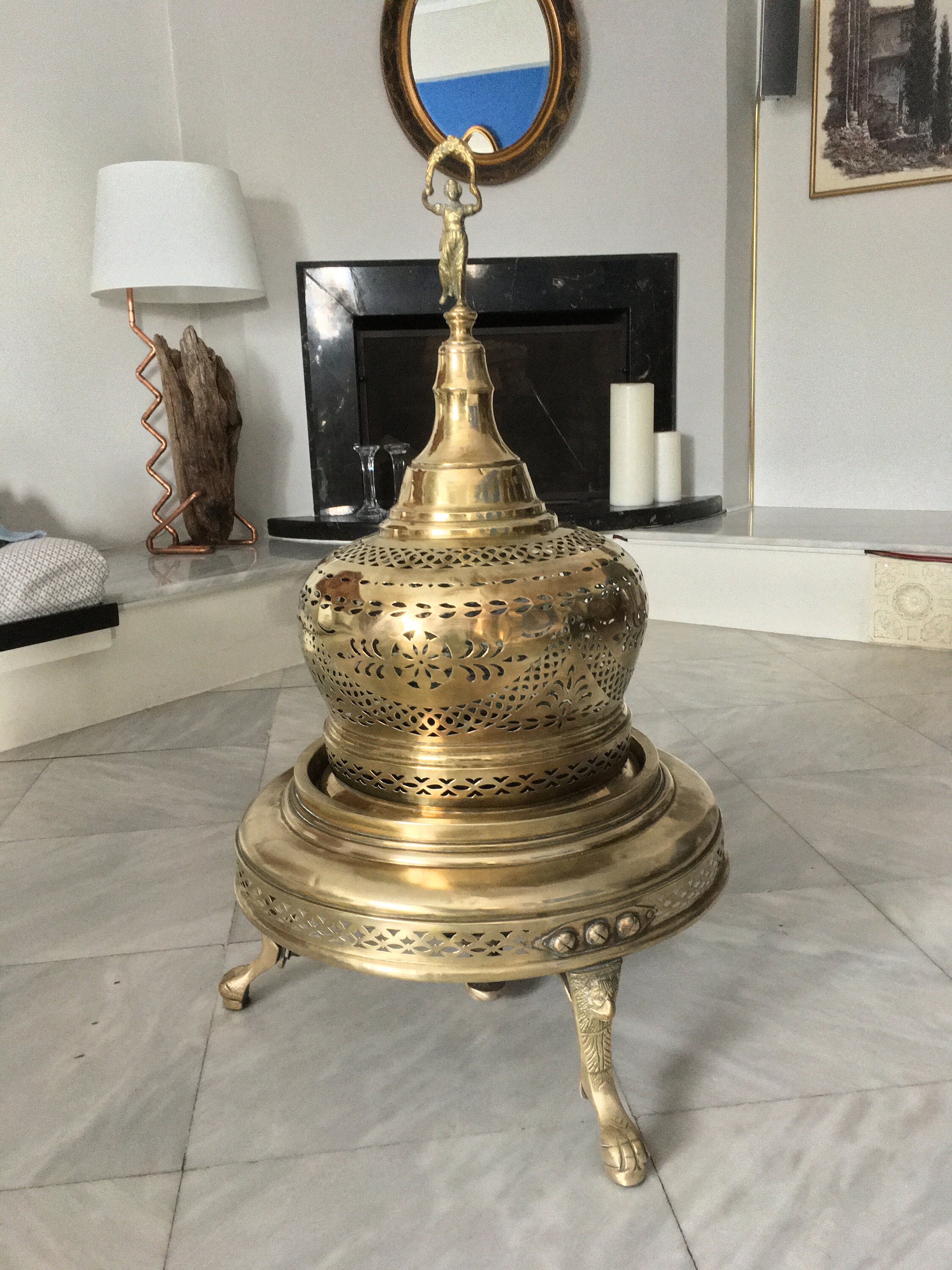 Unique Solid Brass Brazier | Antique Large Brazier | Huge Vintage ...