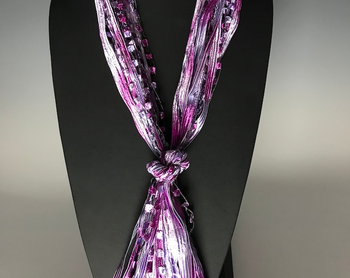 Pale Lilac Scarf, in a Beautiful Ribbon Thread, Thats Both Feminine and ...