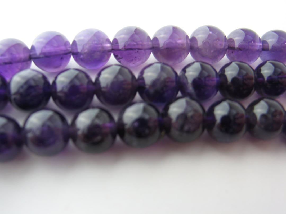 Amethyst, Gemstone Beads, Purple Beads, Dark Purple Beads, 8 Mm Rounds ...