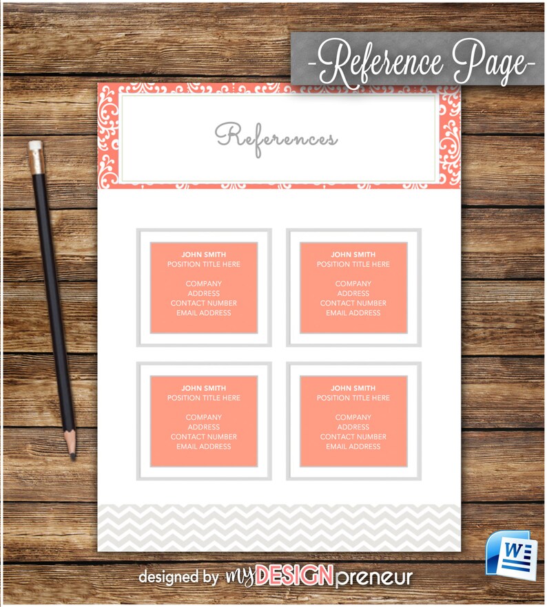 Resume Template and Cover Letter + References Template for Word | DIY ...