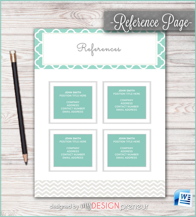 Resume Template and Cover Letter + References Template for Word | DIY ...