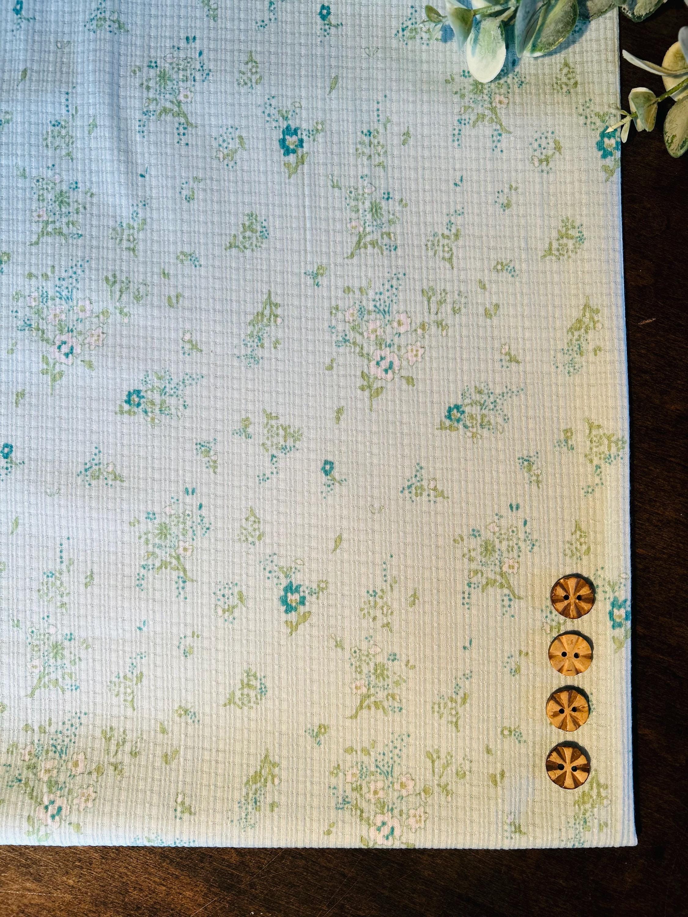 Pointelle Textured Knit Stretch Fabric - Green Floral Design - Great ...