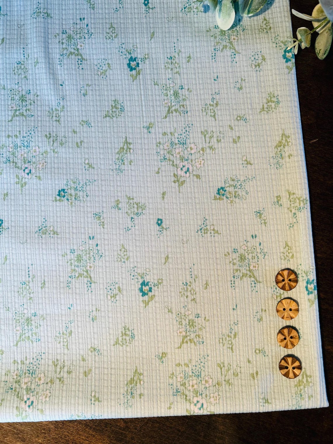 Pointelle Textured Knit Stretch Fabric - Green Floral Design - Great ...