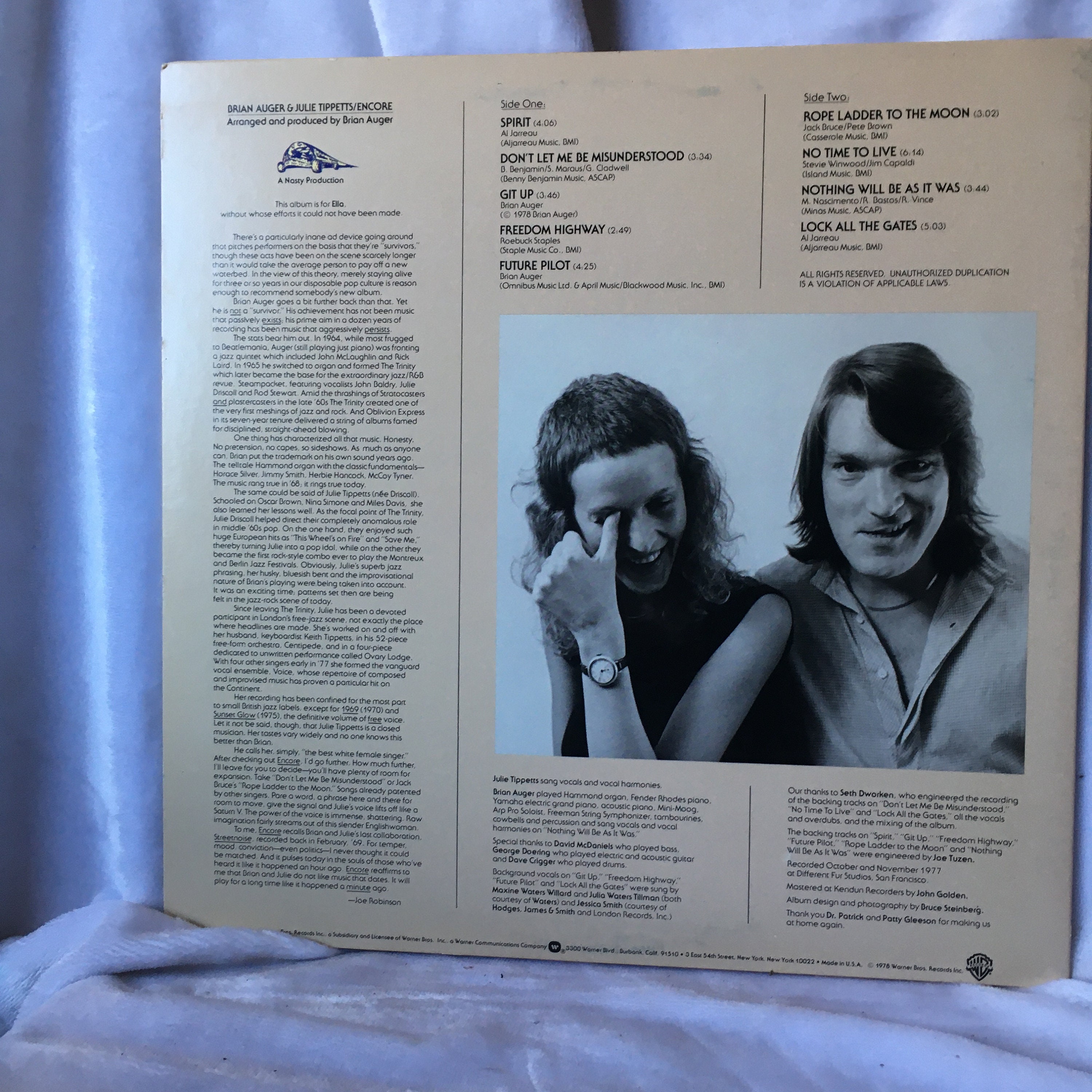Brian Auger Self Titled With Julie Tippetts Encore. - Etsy Singapore