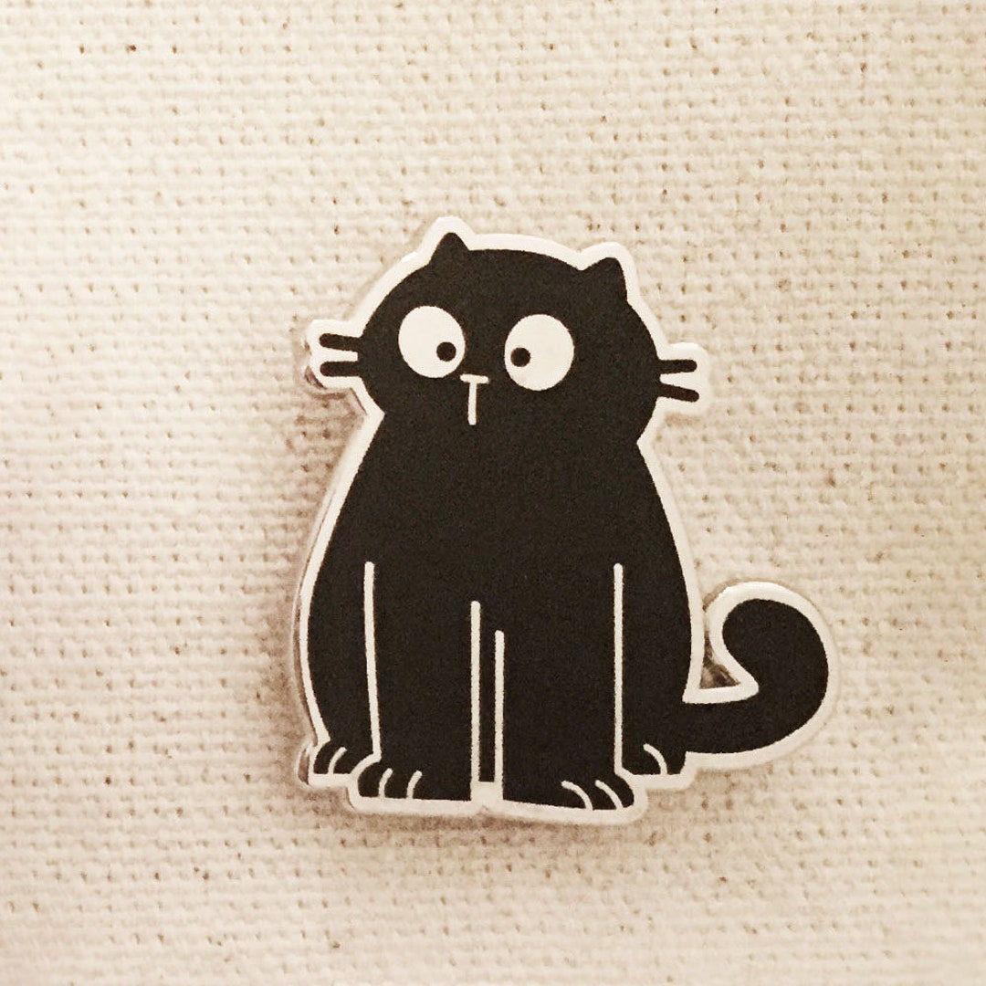 Cat Enamel Pin // Black Cat Pin, Cat Pin, Cat Lady, Good Luck Cat ...