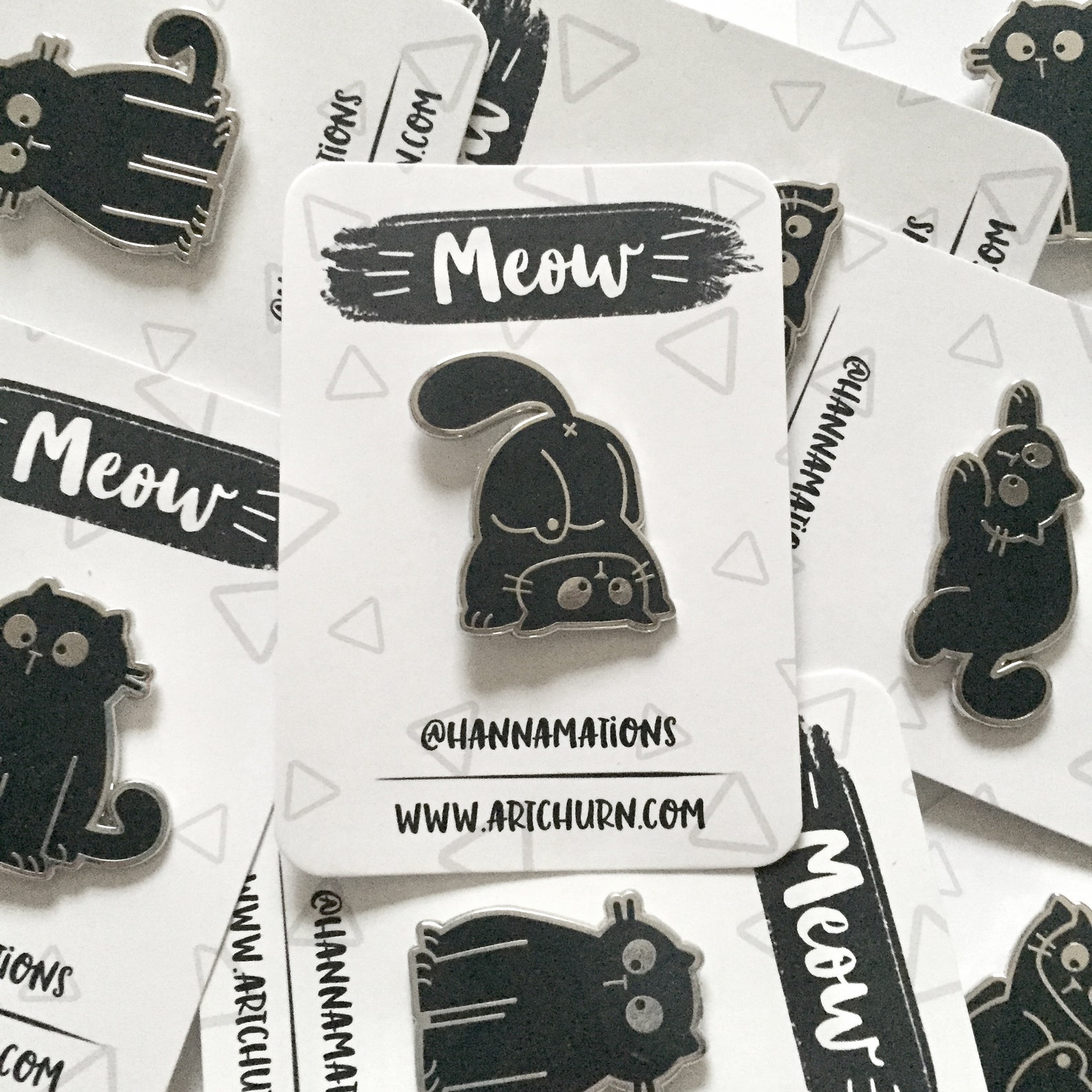 Cat Enamel Pin // Black Cat Pin Cat Pin Cat Lady Good Luck | Etsy