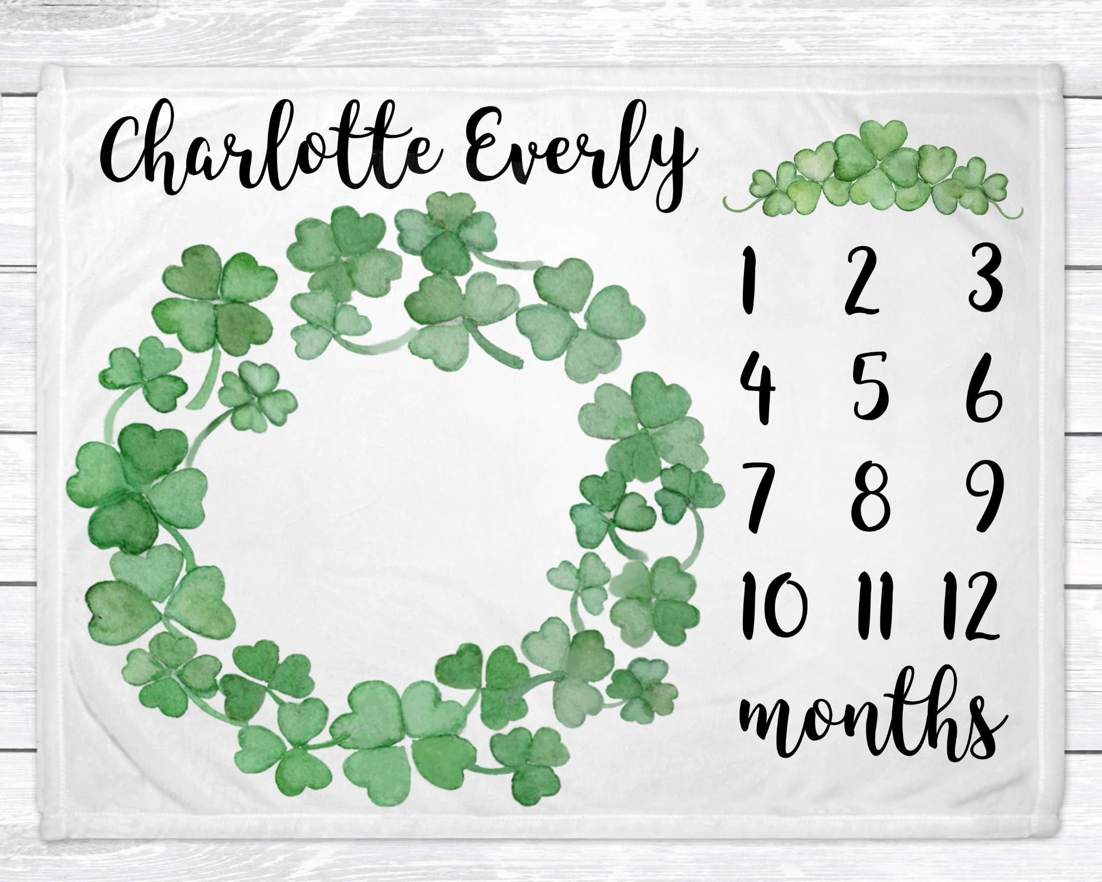 Shamrock Milestone Blanket Irish Baby Gift Irish Milestone - Etsy