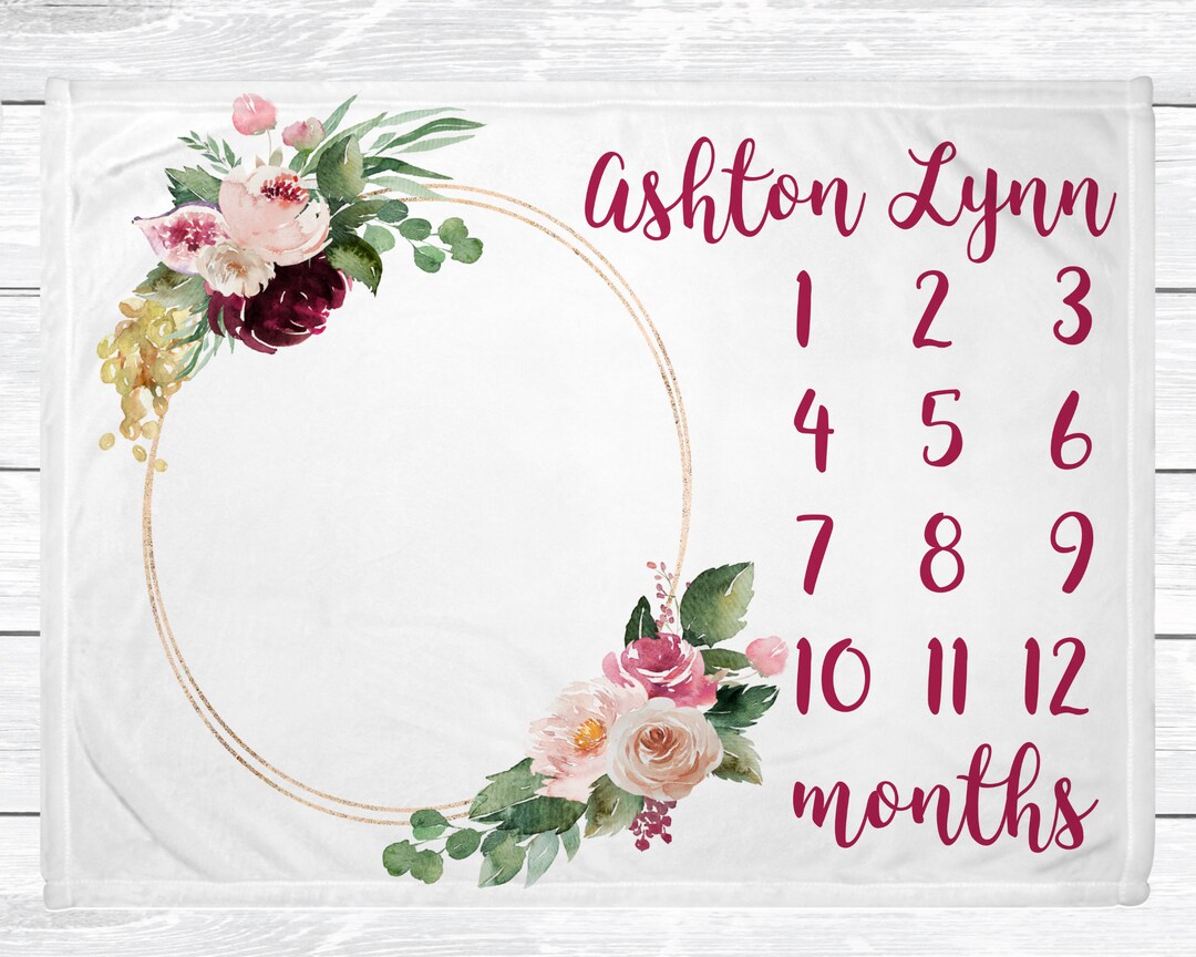 Monthly Baby Milestone Blanket Monthly Milestone Blanket - Etsy