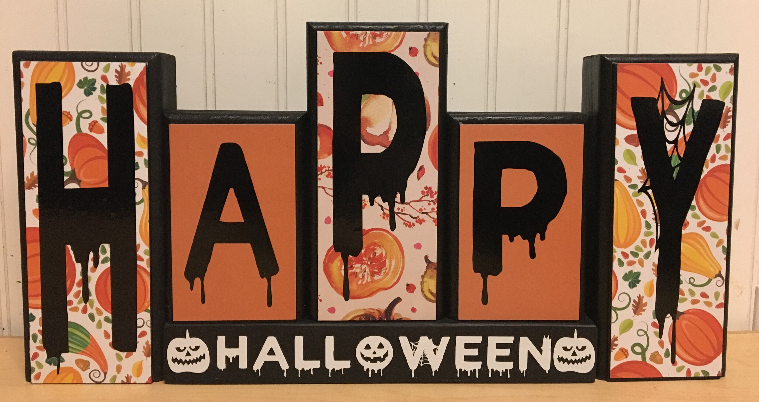 Happy Halloween Wooden Blocks Decor - Etsy