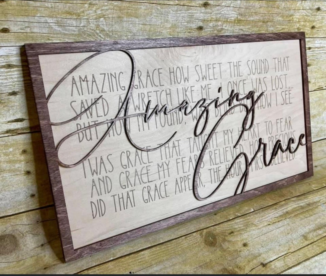 Wooden Amazing Grace Sign - Etsy