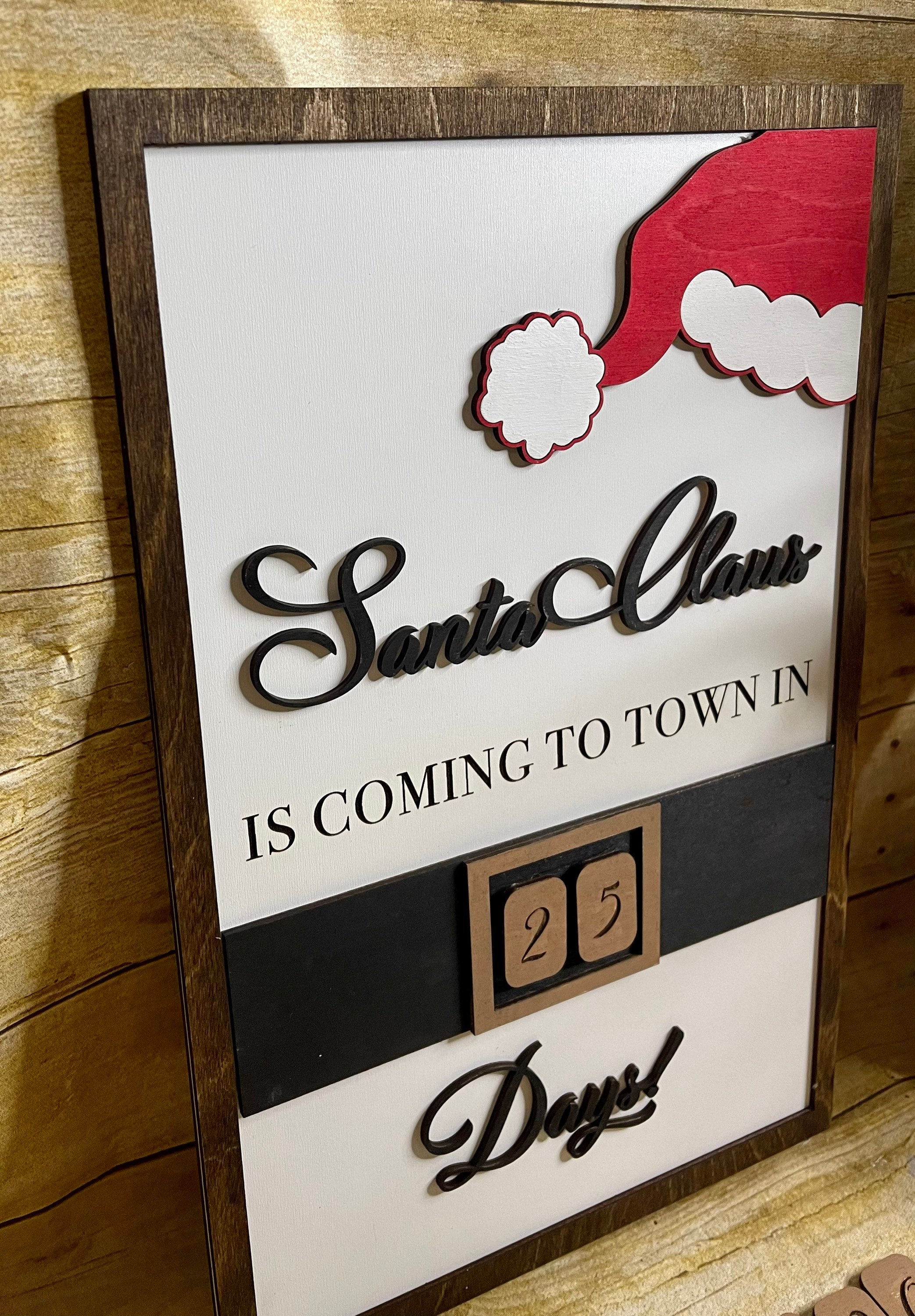 Santa Claus Christmas Countdown Sign - Etsy