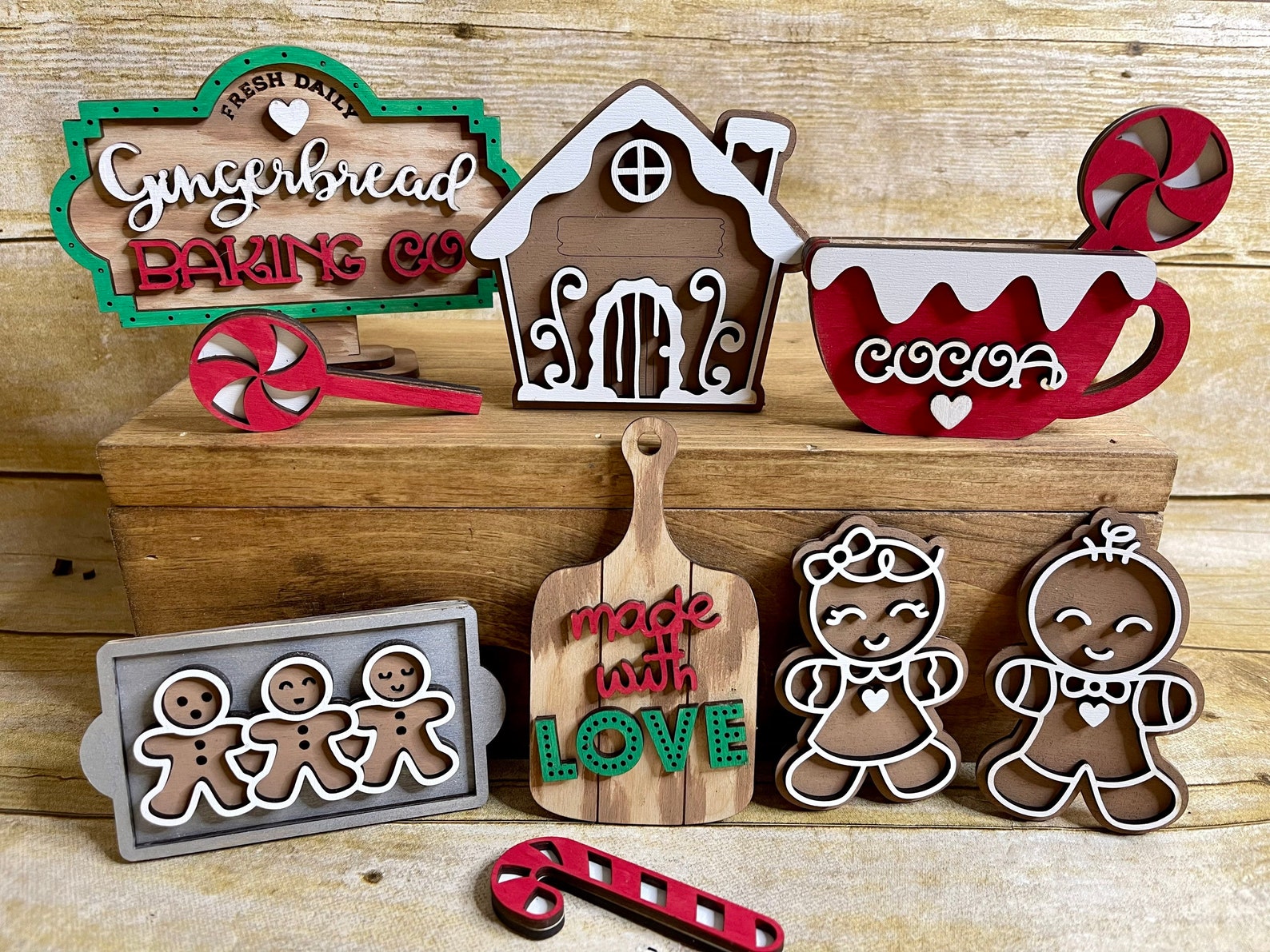 Tiered Tray Gingerbread Set - Etsy