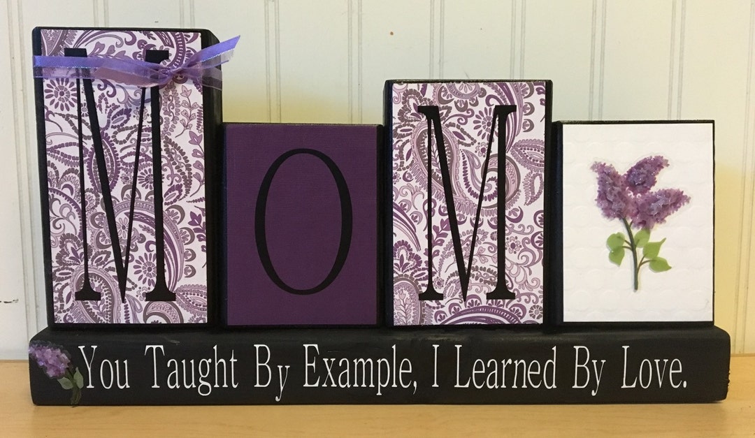 Mothers Day Wooden Blocks Decor Mothers Day Gift Mom Gift - Etsy