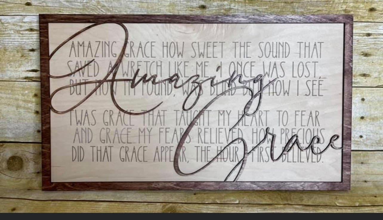 Wooden Amazing Grace Sign - Etsy