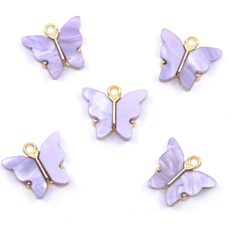 Purple Butterfly Charms - Etsy