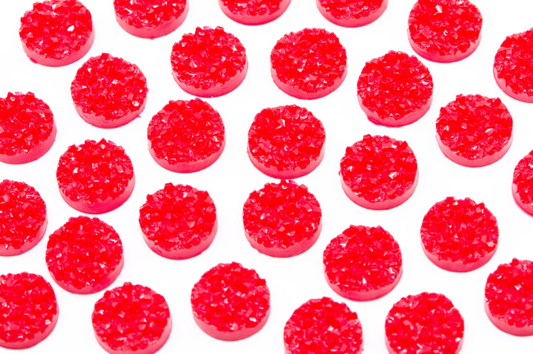 Cherry Red Matte Crystal Faux Druzy 12mm Flatback Cabochons - Etsy
