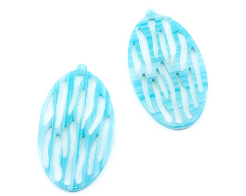 Light Blue Oval Shaped Pendant Acrylic Blanks - Etsy